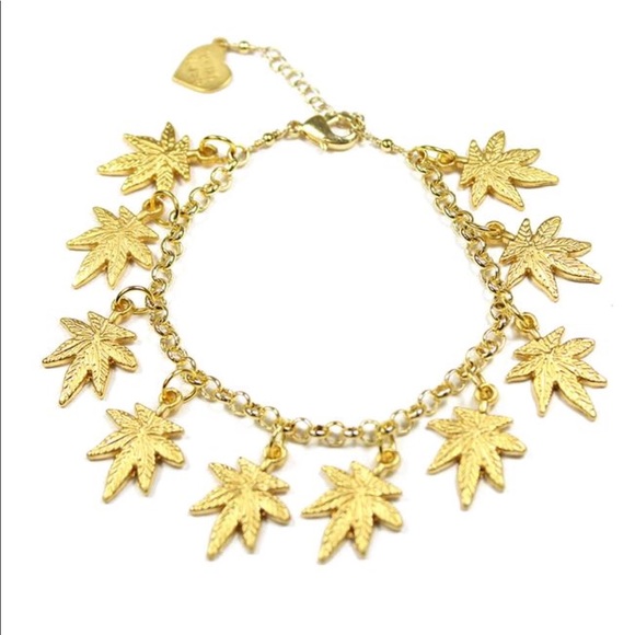 Vida Kush | Jewelry | Weed Leaf Charm Bracelet Sterling Silver | Poshmark